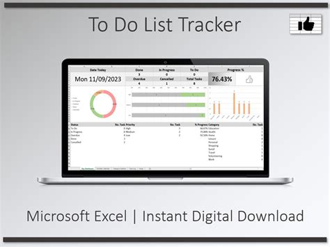 To Do List Excel Template Task Tracker Excel Template To Do List Planner To Do List Digital