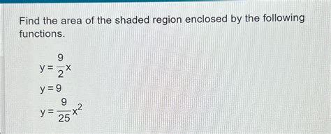 Solved Find The Area Of The Shaded Region Enclosed By The