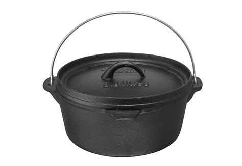 Afritrail Cast Iron Flat Potjie Pot Black 38 Litres Potjie Pot Solow