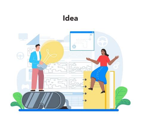 게임 개발 개념 컴퓨터 비디오 게임 디자인의 창조적 인 과정 디지털 기술 프로그래밍 코딩 및 테스트 격리 된 평면 벡터 일러스트