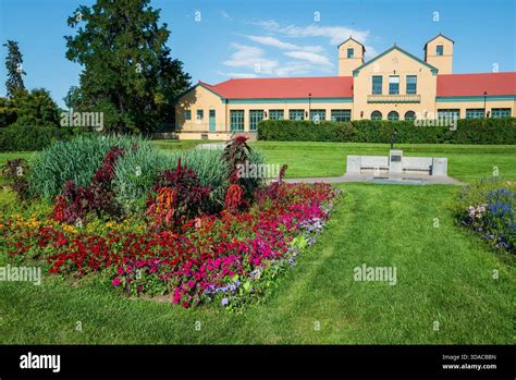 The Historic Pavilion Building Viewed From The Backside Gardens At City Park In Denver