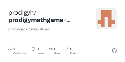 GitHub Prodigyh Prodigymathgame Hacking Prodigyhackingyget All Pet