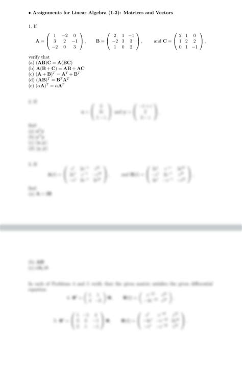 SOLUTION Questions Math Matrices Vectors Studypool