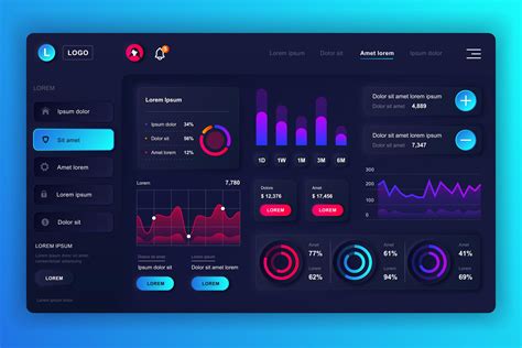 Neumorphic Dashboard UI Kit Admin Panel Vector Art At Vecteezy
