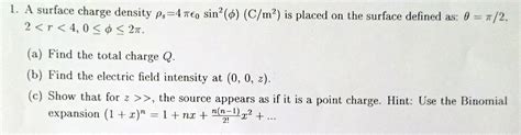 A Surface Charge Density Rho S 4 Pi Epsilon 0