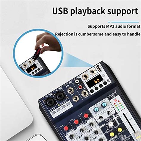 Depusheng DE Audio Mixer CHANNEL PROFESSIONAL DJ Sound Controller Interface With USB