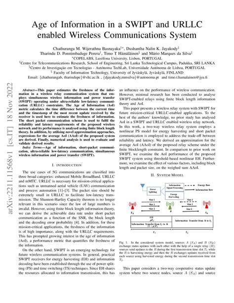 Age Of Information In A Swipt And Urllc Enabled Wireless Communications