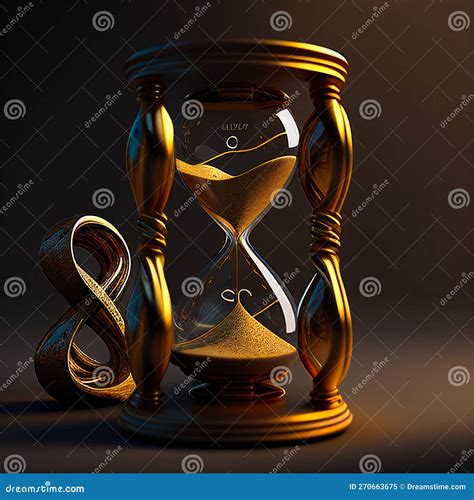 A Gold Hourglass With An Infinity Figure Generated Ai Stock