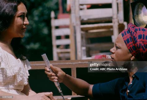 Miriam Colon Being Interviewed By Melba Tolliver At The Traveling News Photo Getty Images