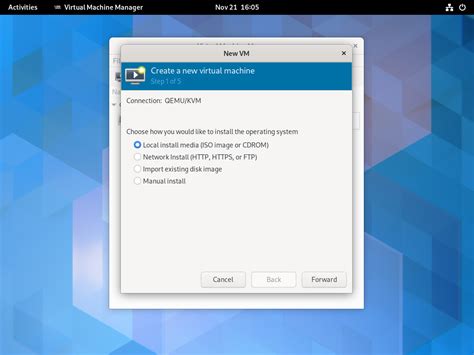 fedora 37 kvm create virtual machines gui server world
