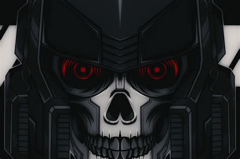 Robot Skull Wallpaper
