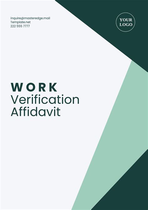 Free Work Verification Affidavit Layout Template To Edit Online