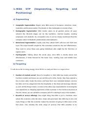 IKEA Report 1 Docx 1 IKEA STP Segmenting Targeting And Positioning A