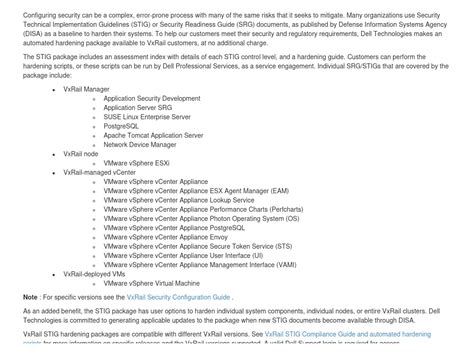Vxrail Stig Hardening Package Dell Vxrail Comprehensive Security By Design Dell
