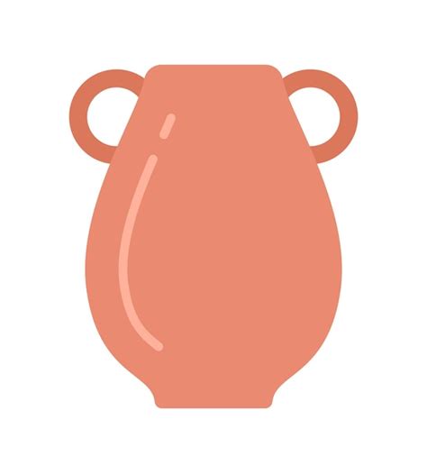 세라믹 꽃병 세미 플랫 컬러 벡터 개체 도자기 취미 수제 요리 흰색 배경에 편집 가능한 만화 클립 아트 아이콘 웹 그래픽 디자인을 위한 간단한 지점 그림 프리미엄 벡터