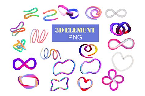 3d Element Shape Png Organic Shape Graphic By Elementdesignandart
