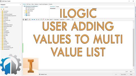 ilogic lesson 16 user input value to existing multi value list youtube