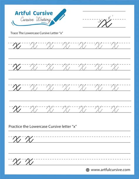 Cursive Alphabet Letter X Worksheet