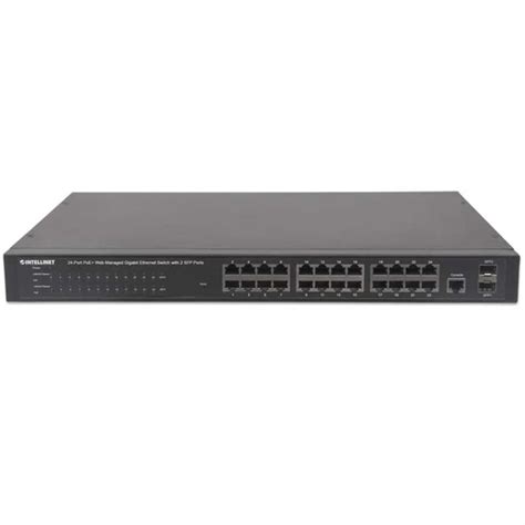 Intellinet 24 Port Gigabit Ethernet Poe Web Managed Switch With 2 Sfp