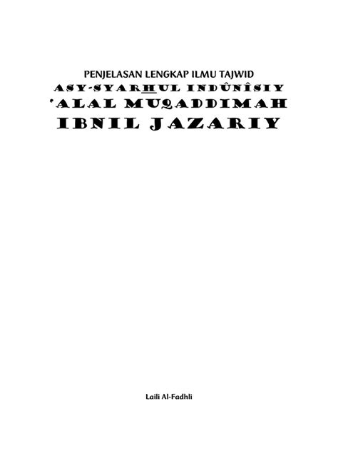 Penjelasan Matn Jazariyyah Lengkap Pdf