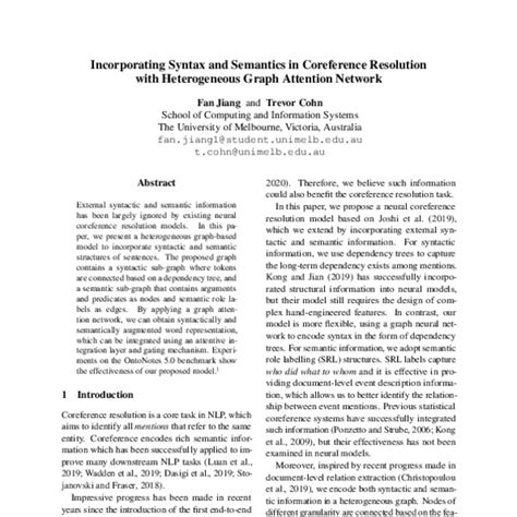 Incorporating Syntax And Semantics In Coreference Resolution With