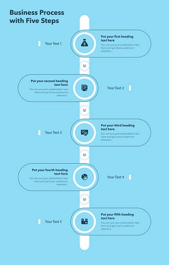 5 단계의 비즈니스 프로세스를위한 간단한 인포 그래픽 파란색 버전 인포그래픽에 대한 스톡 벡터 아트 및 기타 이미지 인포그래픽 4가지 개체 조직 Istock