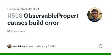 Observableproperty Causes Build Error Issue Communitytoolkit Dotnet Github