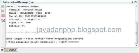 Sms Gateway Membaca Sms Pada Modem Smslib Tempat Belajar Dan