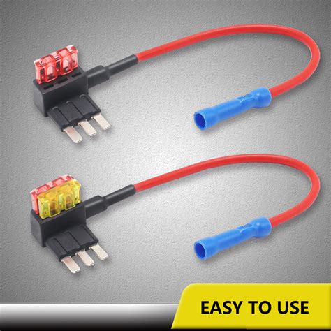 FT5 5 5 Pack 12V Car Add A Circuit Micro3 Fuse Tap Adapter ATL Blade Fuse Holder With 10pcs 5A