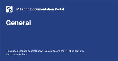 General Ip Fabric Documentation Portal