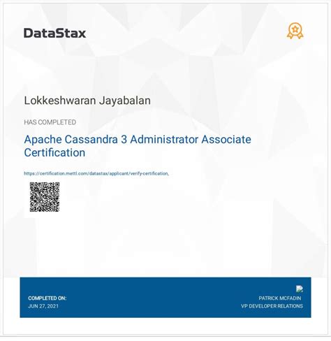 Datastax Certification Cassandra Nosql Lokkeshwaran Jayabalan