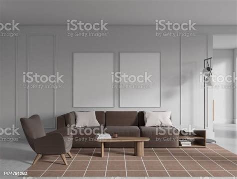 소파와 커피 테이블 모형 프레임이 있는 고급 거실 인테리어 0명에 대한 스톡 사진 및 기타 이미지 0명 3차원 형태