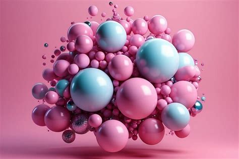 Premium Photo Three Dimensional Pattern Of Spheres Cones Rings Cubes