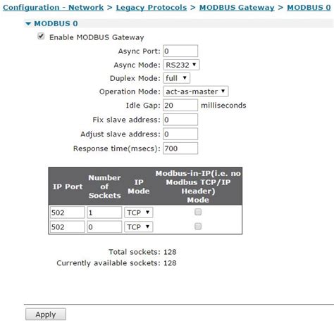 Transport Modbus Configuration Digi International