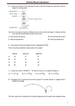 PARTICLE PHYSICS A LEVEL IAL QUESTION BANK By BILAL SARIMESELI TpT