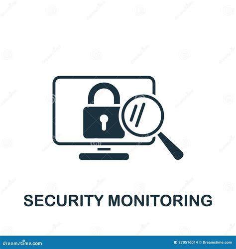 安全监视图标 安全集合中的单色简单符号 徽标模板的安全监控图标 向量例证 插画 包括有 监控 保密性 270516014