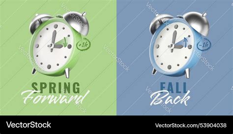 Daylight Saving Time Concept With 3d Alarm Clock Vector Image