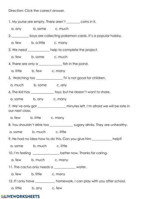 Quantifiers Worksheet Download Free Printable Templates