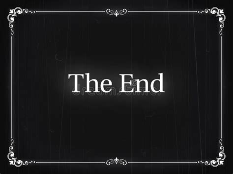 Silent Movie Cinema Film End Screen Vintage Border Stock Vector