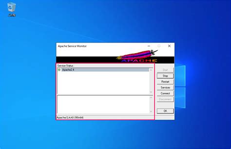 Apache 24 の動作確認（apachemonitor） Windows10 Php入門 Webkaru