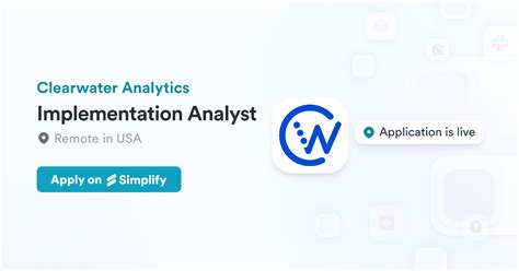 Implementation Analyst Clearwater Analytics Simplify Jobs