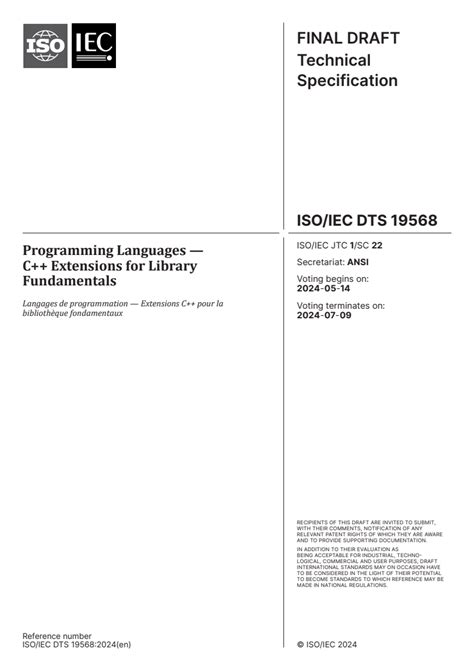 ISO IEC TS Programming Languages C Extensions For Library Fundamentals