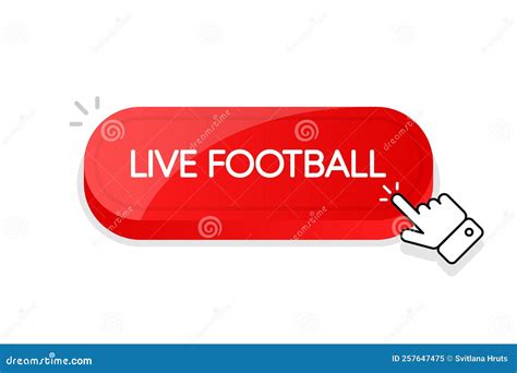 Live Football 3d Button Mouse Touched Button Vector Illustration Stock Vector Illustration