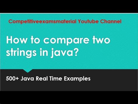 Java String Compareto Youtube How To Compare Strings In Java 14
