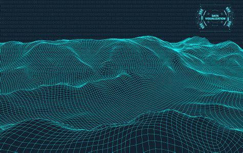데이터 시각화 배경입니다 미래 지향적인 디자인 Hud 요소입니다 이진 코드 코딩 및 프로그래밍 개념입니다 와이드 앵글 와이어