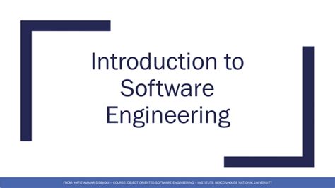1 Introduction To Software Engineering Object Oriented Software