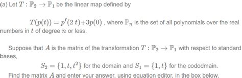 solved a let t p2 → pų be the linear map defined by