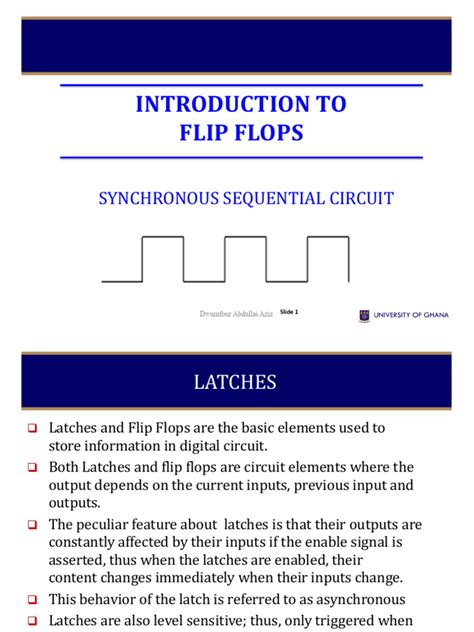 Session 7 Synchronous Sequential Circuit Flip Flop Pdf Electronic