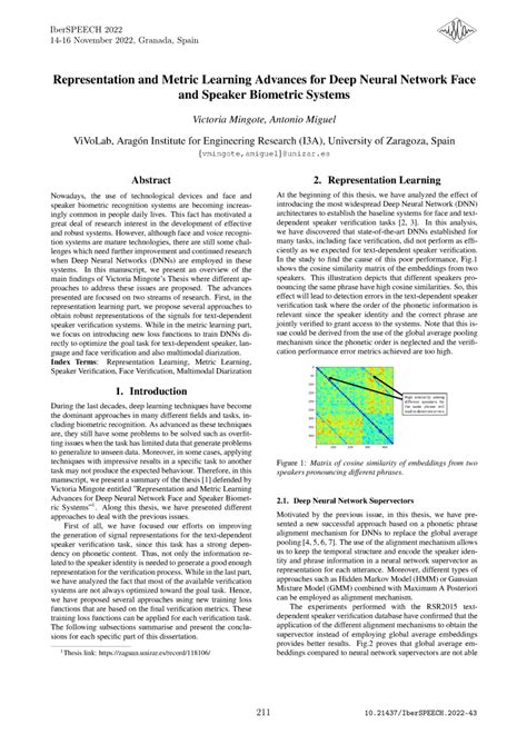 Pdf Representation And Metric Learning Advances For Deep Neural Network Face And Speaker