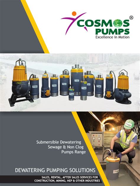 comprehensive product catalog for cosmos submersible dewatering sewage